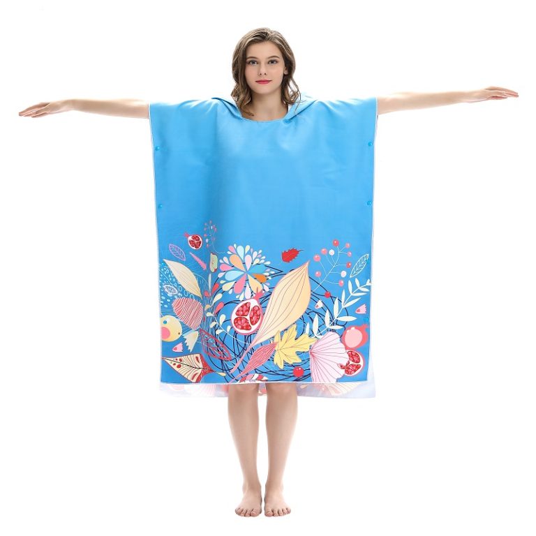 Suede printed pattern fast drying and light weight ponchos for women ...